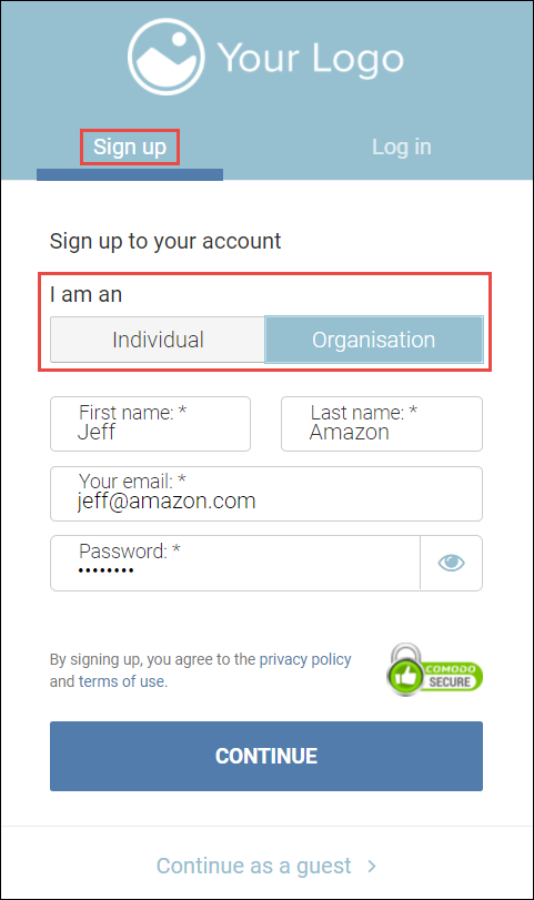 Signing up as an Organisation / Linking to an existing Organisation ...